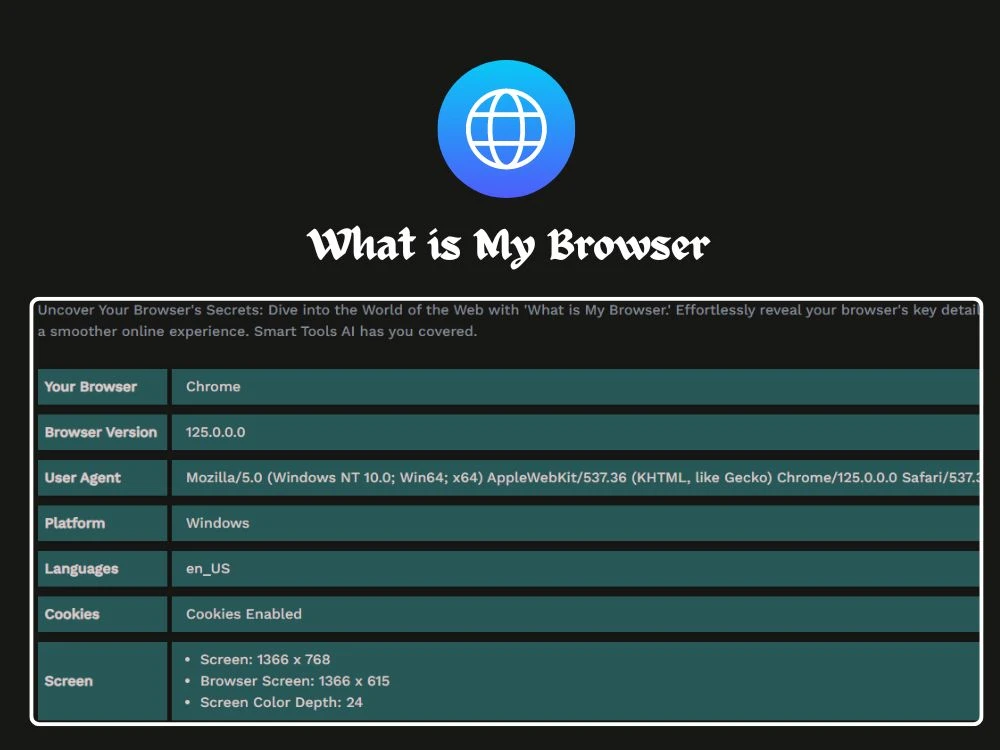 Discover Your Browser Details at Smart Tools AI