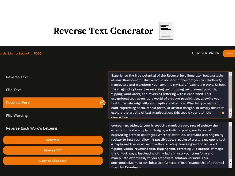 Reverse Text Generator | Flip Text, Reverse Word, & More