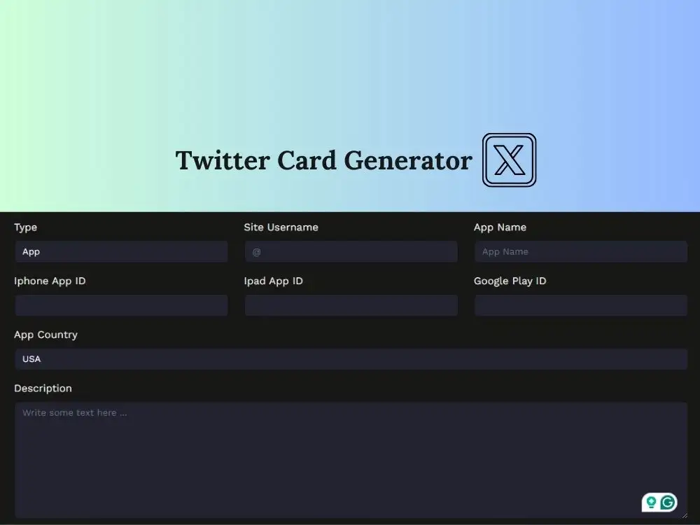 Twitter Card Generator | Generate Twitter Card Meta Tags